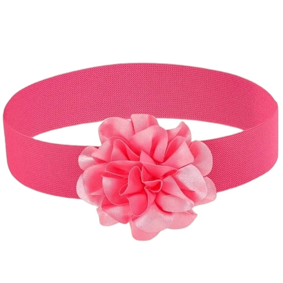 Accessories | Hot Pink Single Flower Stretchy Belt | Poshmark